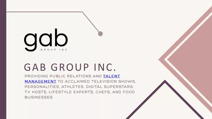 PPT - Gab Group Inc.- Public Relation and Talent Management Agency ...