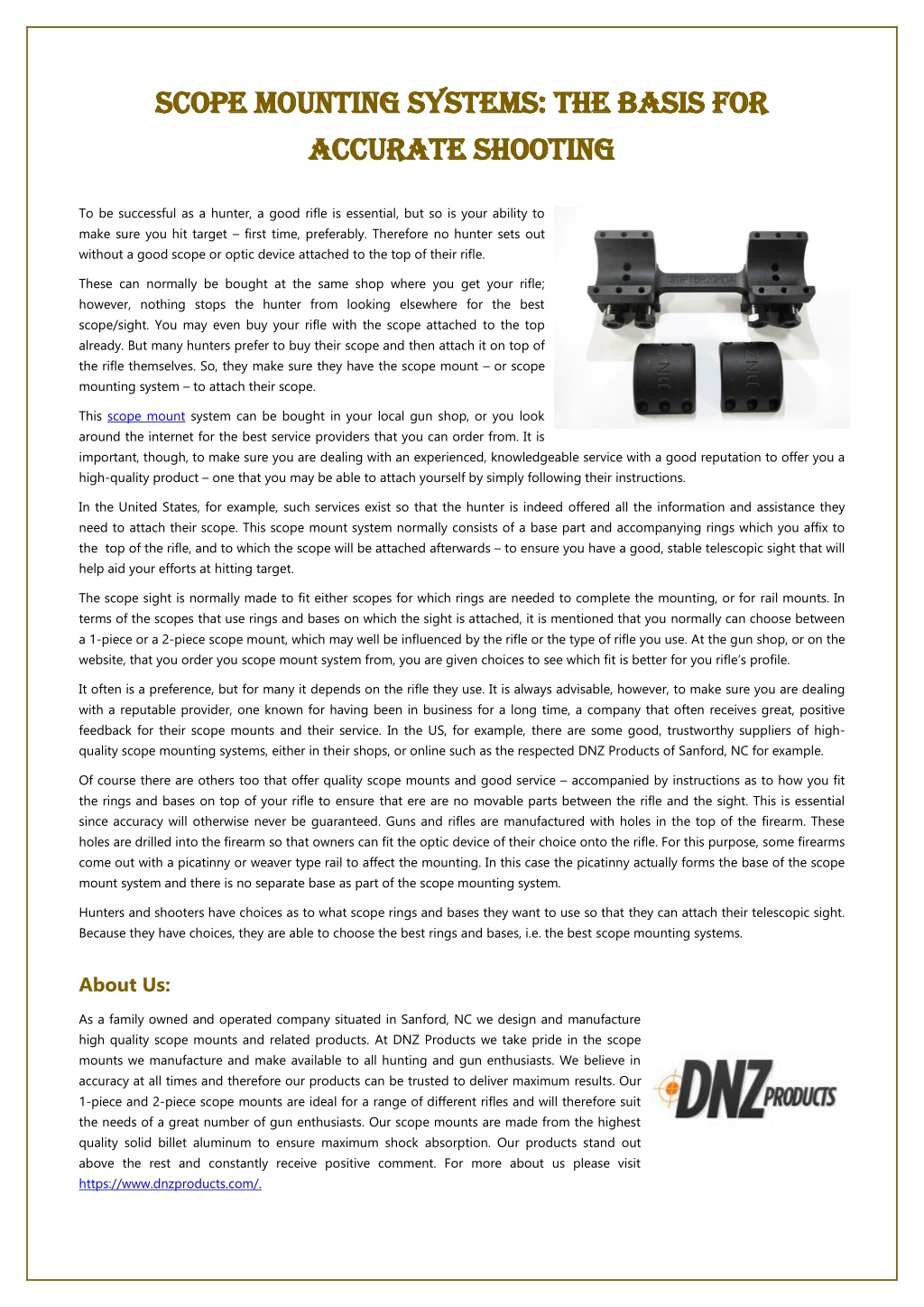 PPT - Scope Mounting Systems: The Basis For Accurate Shooting ...