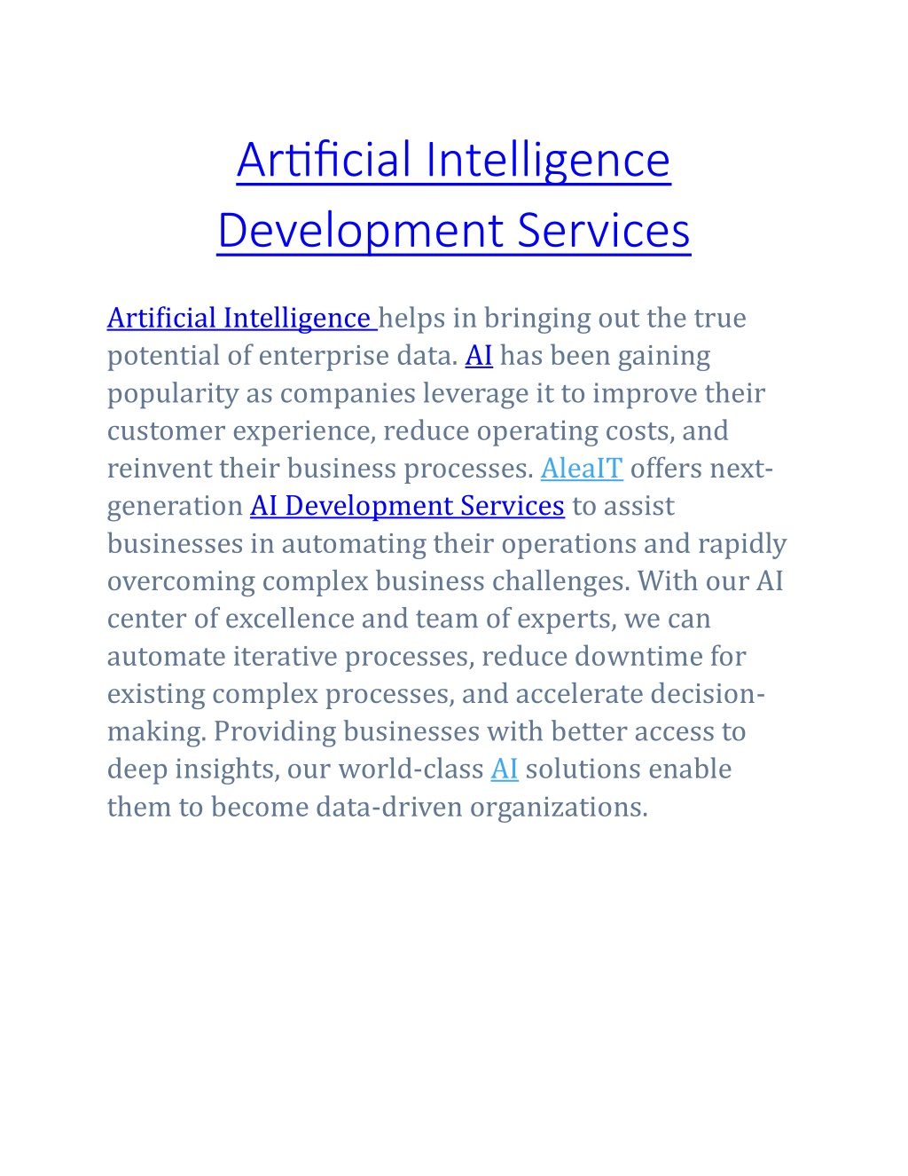 PPT - Artificial Intelligence Development Services PowerPoint Presentation - ID:11903815