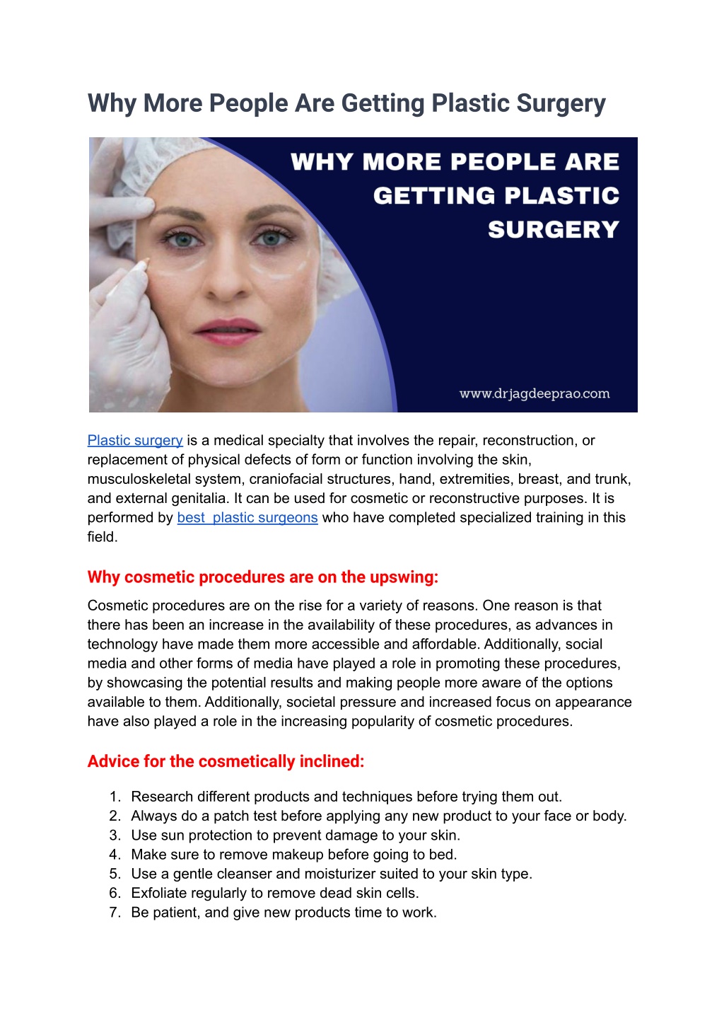 PPT - Why More People Are Getting Plastic Surgery PowerPoint ...