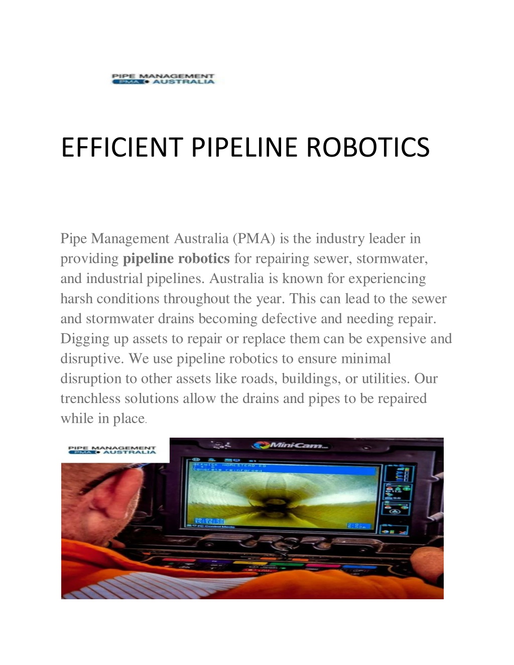 PPT - EFFICIENT PIPELINE ROBOTICS PowerPoint Presentation, free ...