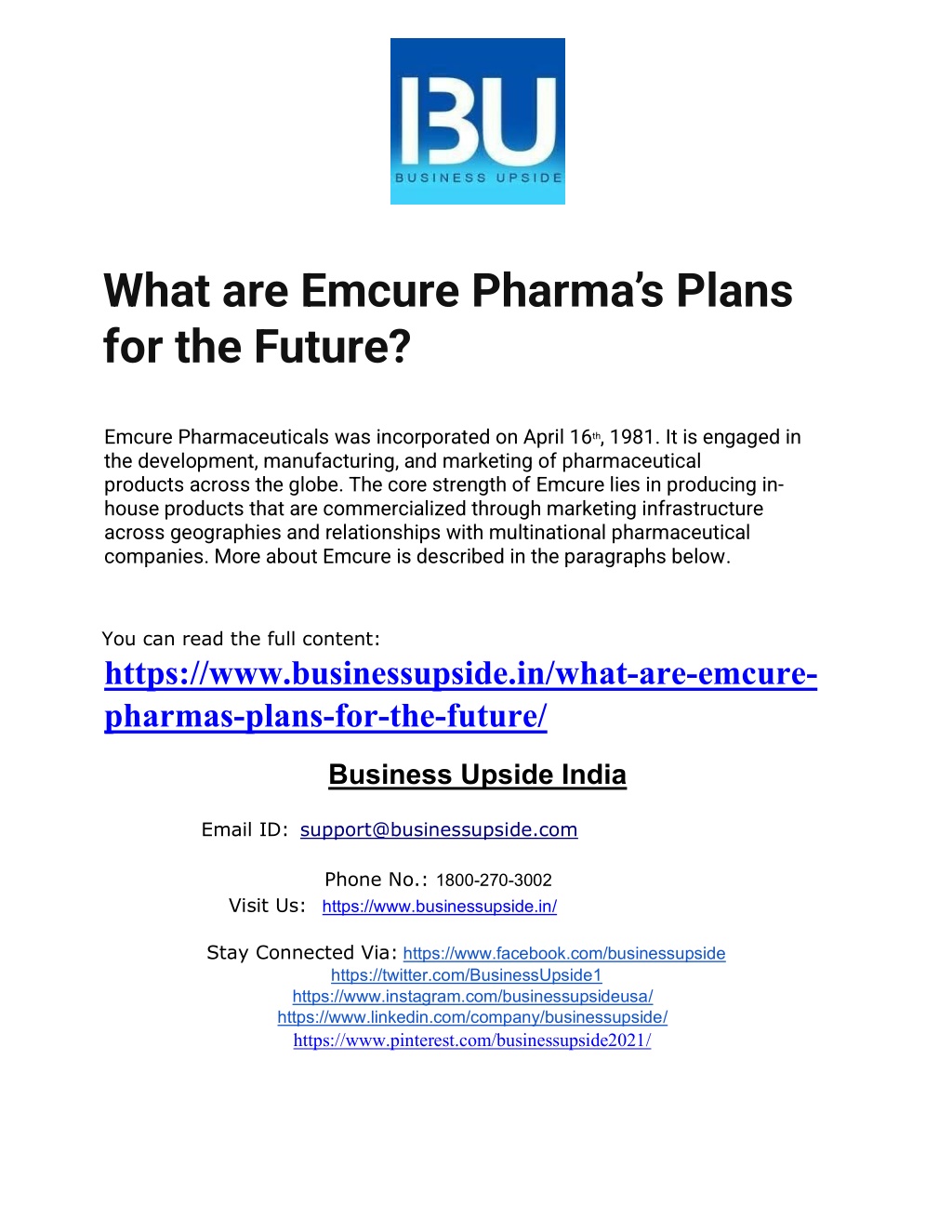 PPT - What are Emcure Pharma’s Plans for the Future PowerPoint ...