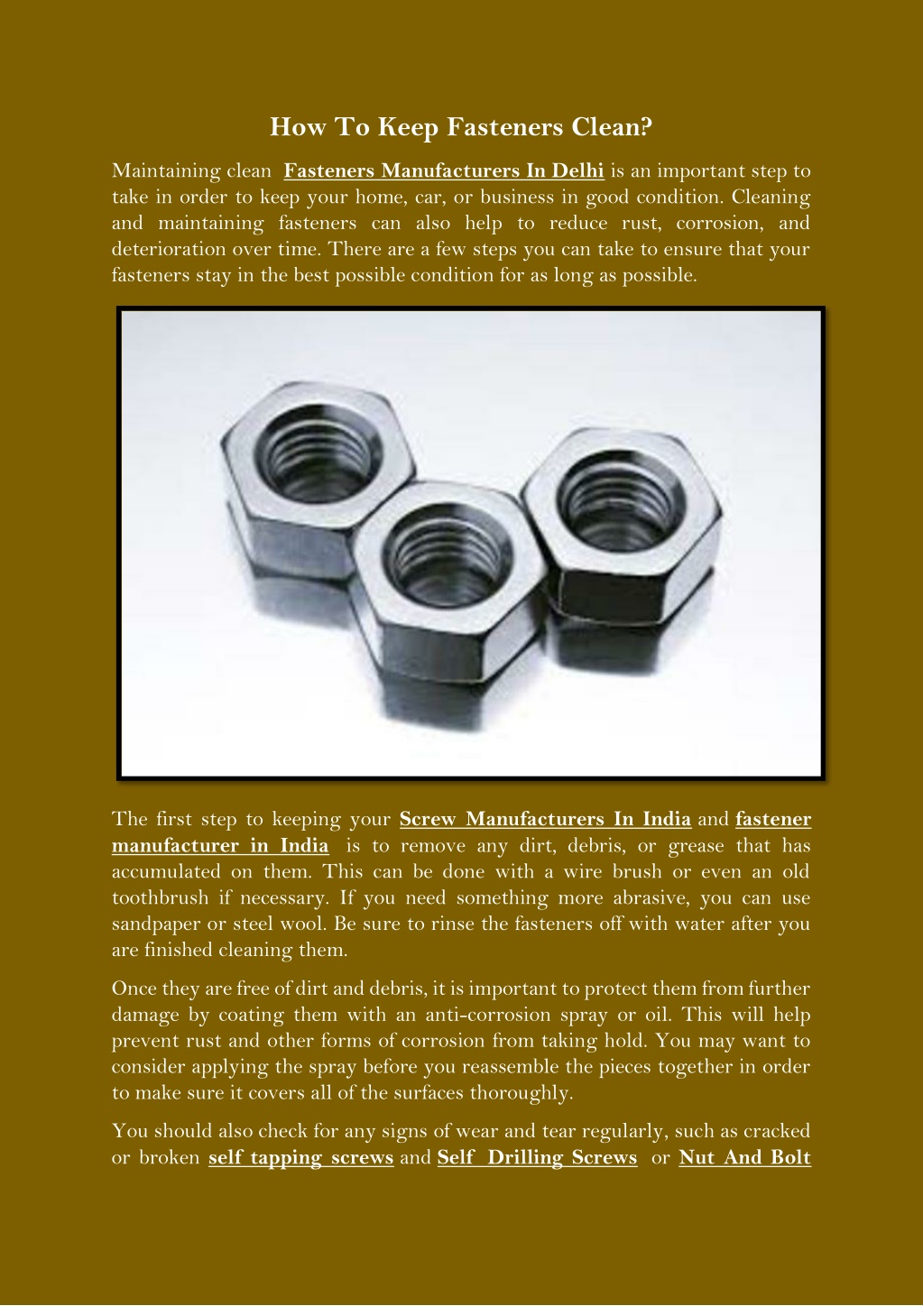 PPT - How To Keep Fasteners Clean PowerPoint Presentation, free ...