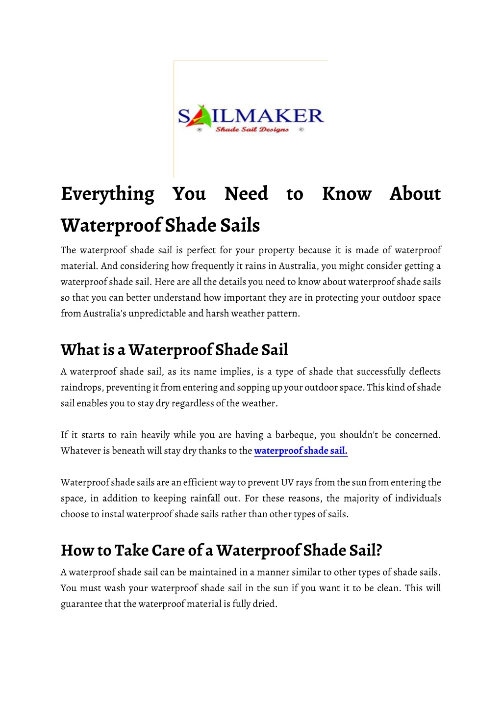 PPT - Everything You Need to Know About Waterproof Shade Sails ...