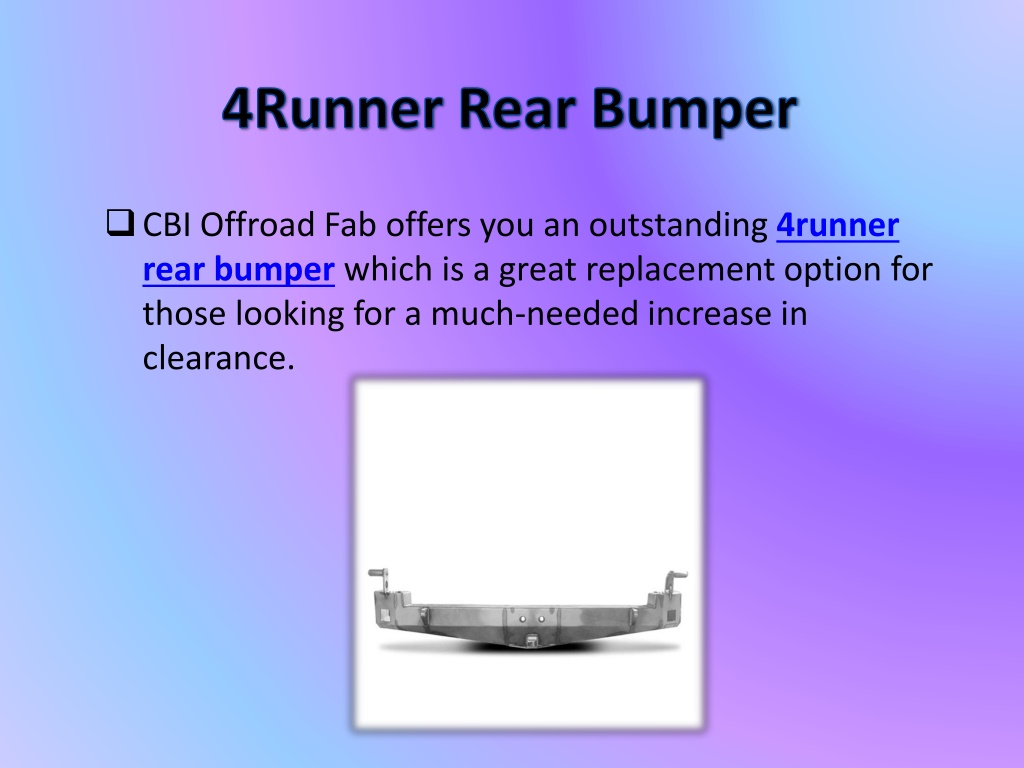PPT - 4Runner Rear Bumper PowerPoint Presentation, free download - ID ...