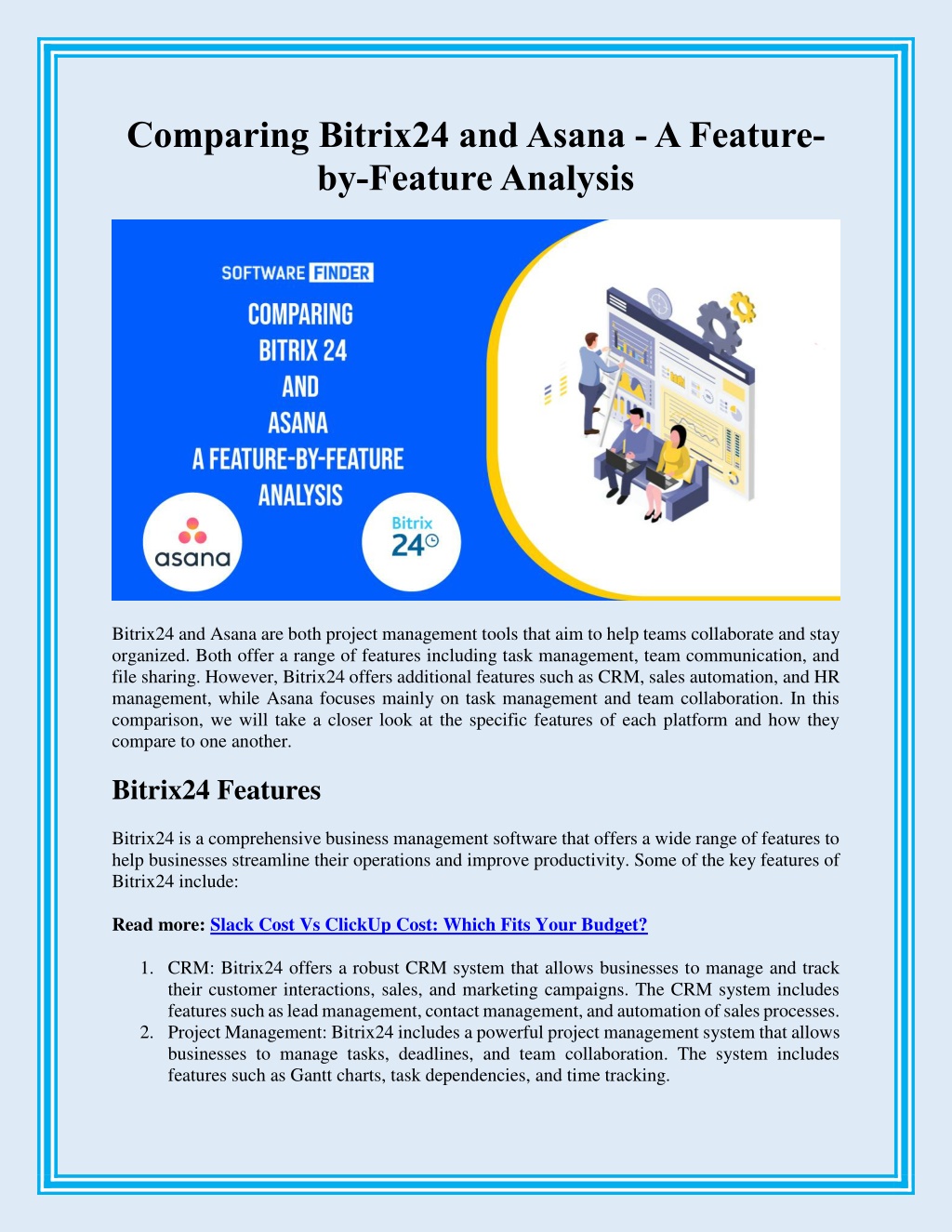 PPT - Comparing Bitrix 24 and Asana - A Feature-by-Feature Analysis PowerPoint Presentation - ID ...