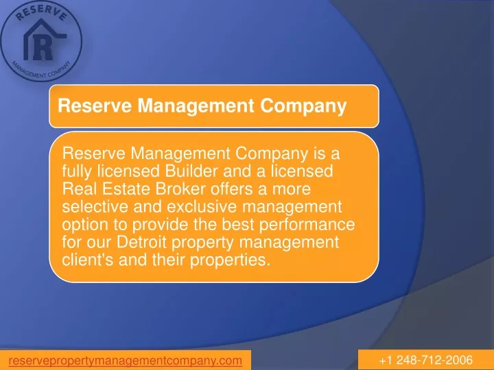 PPT - Reserve Management Company PowerPoint Presentation, free download ...