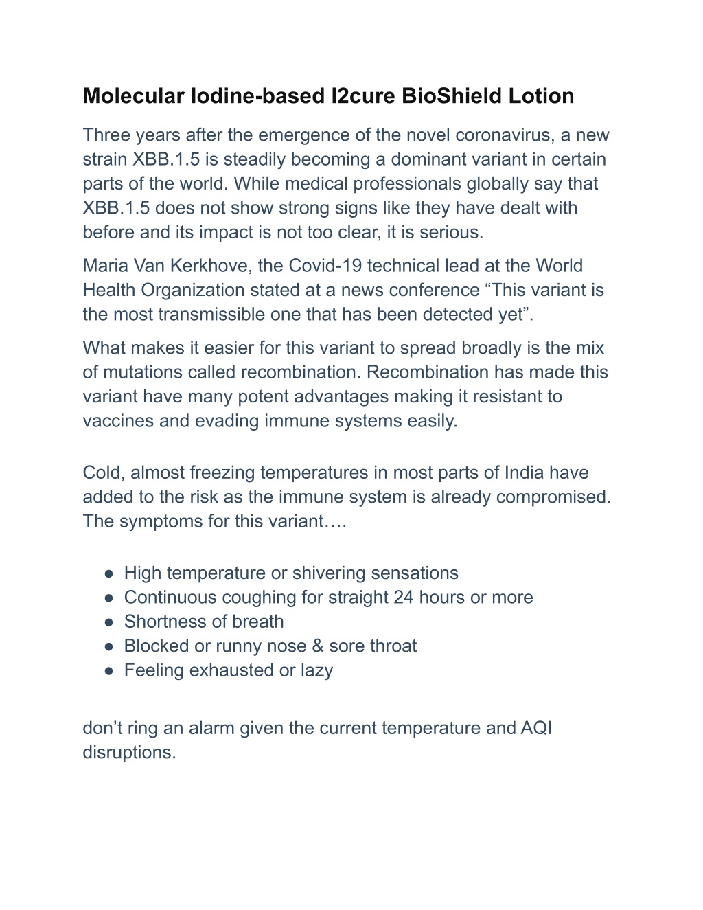 PPT - Molecular Iodine-based I2cure BioShield Lotion PowerPoint ...