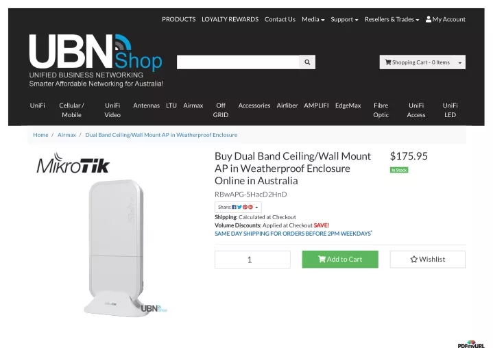 PPT - Buy Dual Band Ceiling/Wall Mount AP in Weatherproof Enclosure ...