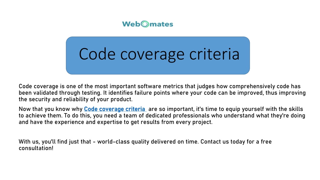 PPT - Code coverage criteria PowerPoint Presentation, free download ...