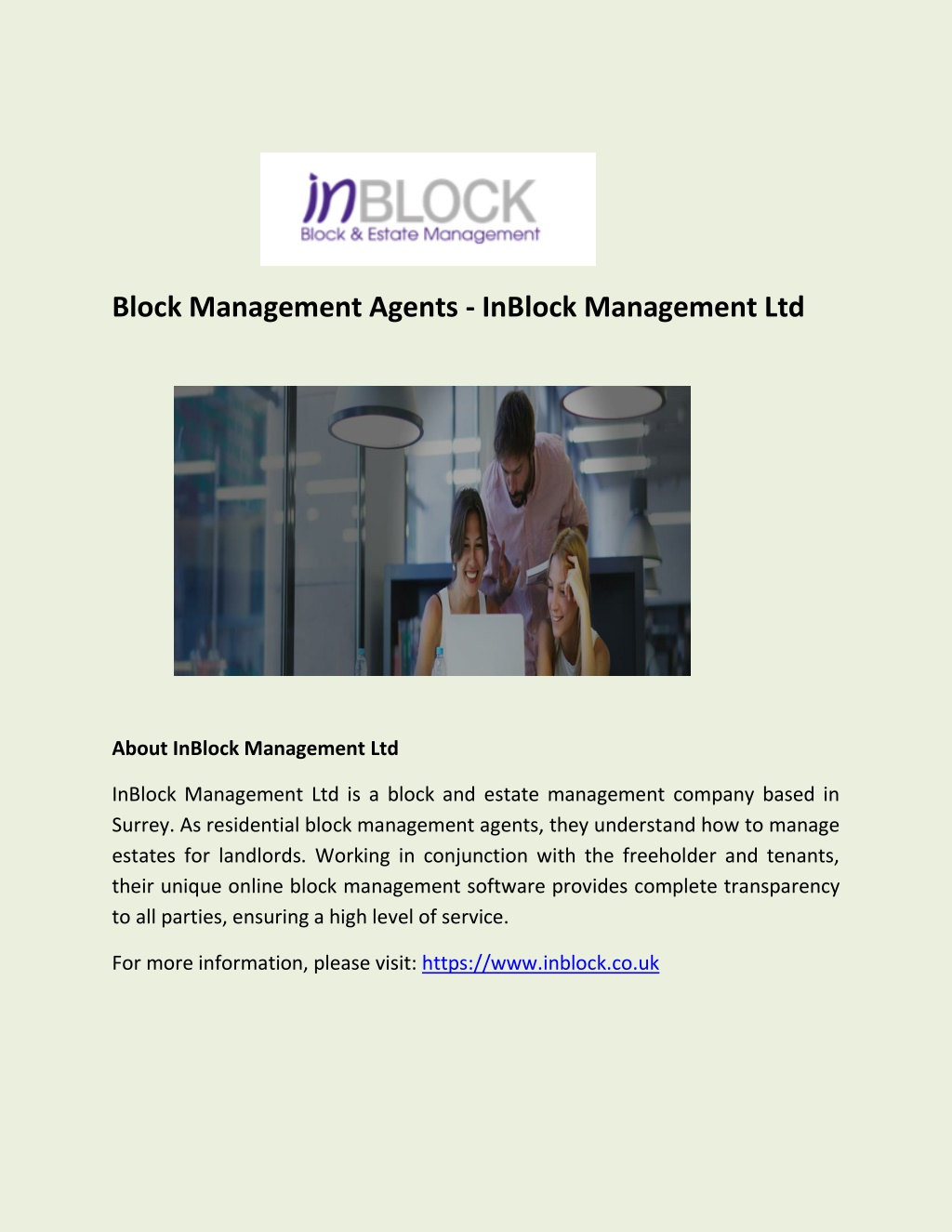 PPT - Block Management Agents - InBlock Management Ltd PowerPoint ...