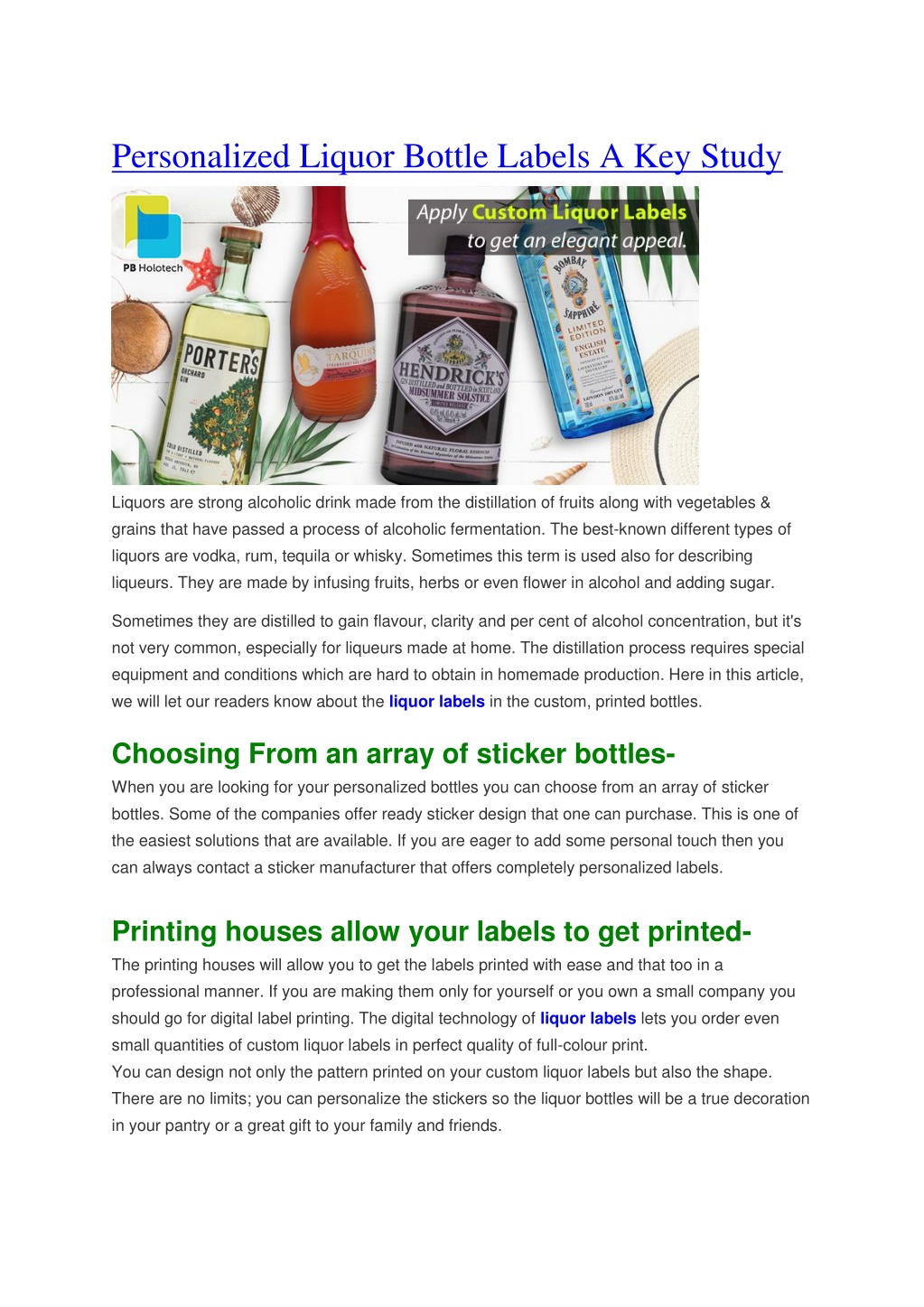 PPT - Personalized Liquor Bottle Labels A Key Study PowerPoint ...