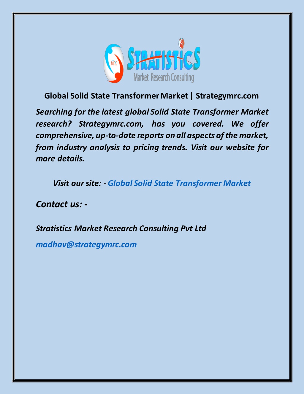 PPT - Global Solid State Transformer Market Strategymrc com PowerPoint ...