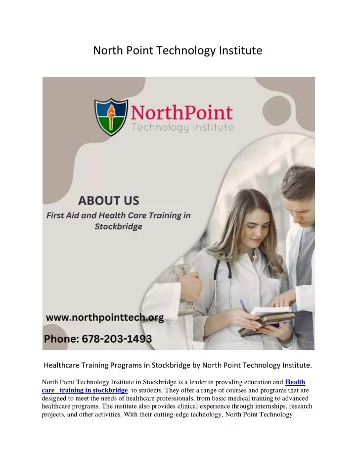 PPT - Healthcare Training Programs in Stockbridge by North Point Technology Institute PowerPoint ...