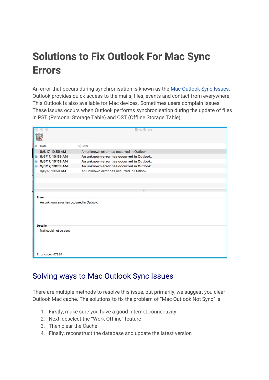 PPT - How to Solve Mac Outlook Sync Errors PowerPoint Presentation ...