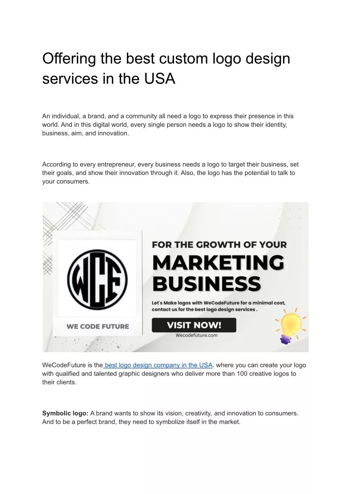 PPT - Offering the Best Custom Logo Designing services in the USA ...