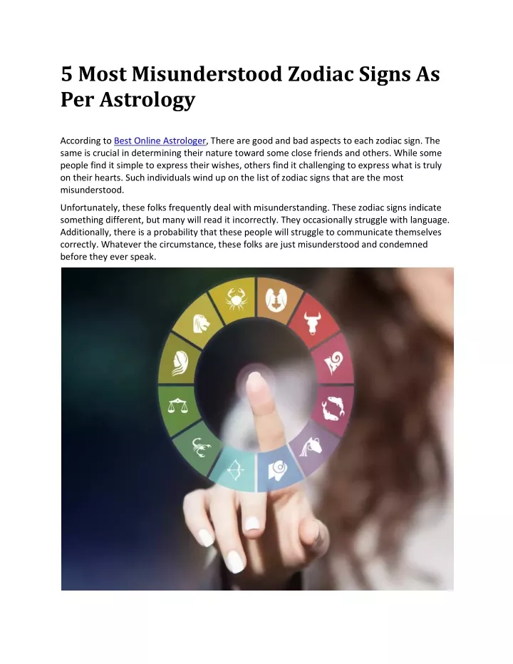 Ppt 5 Most Misunderstood Zodiac Signs As Per Astrology Powerpoint