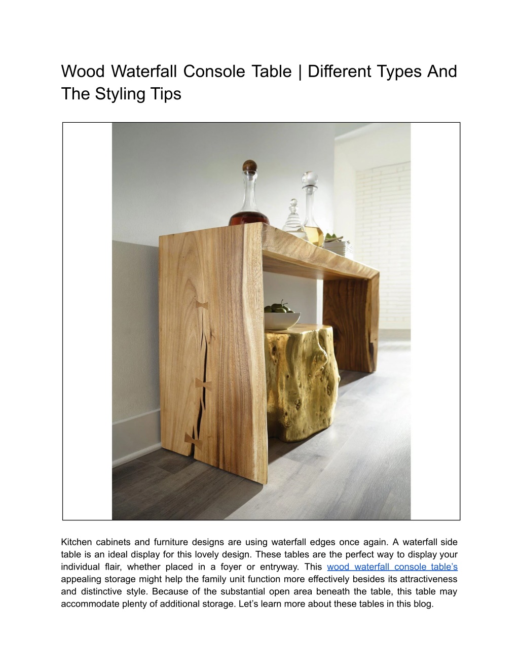 PPT - Wood Waterfall Console Table _Different Types And The Styling ...