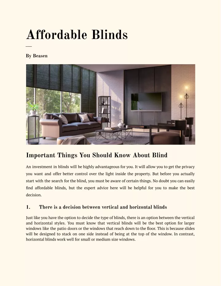 PPT - Important Things You Should Know About Blind _ PDF PowerPoint ...