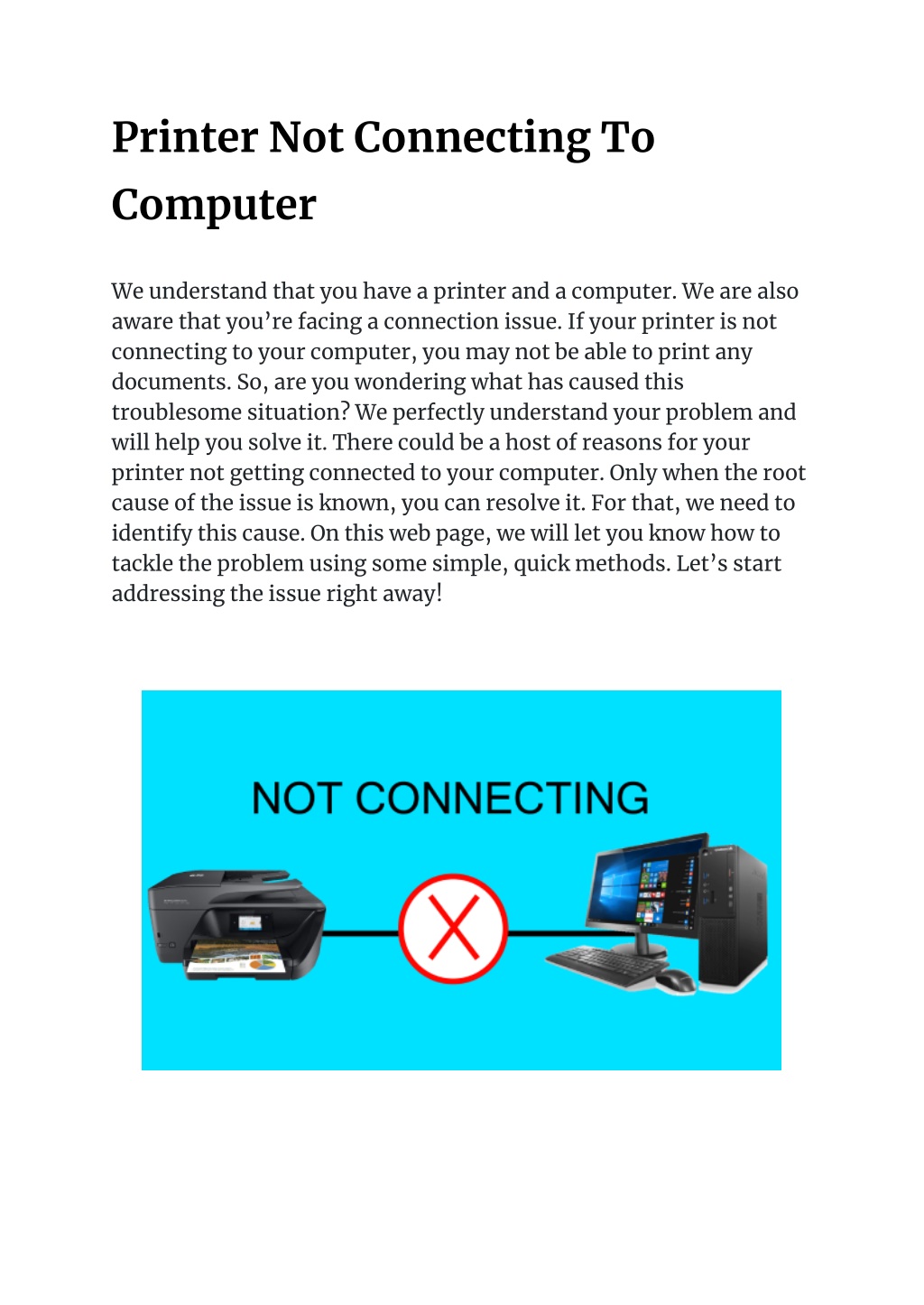 PPT - Printer Not Connecting To Computer PowerPoint Presentation, free ...