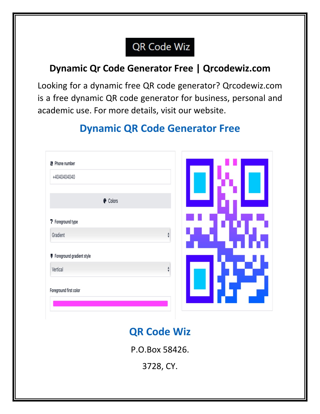 PPT - Dynamic Qr Code Generator Free | Qrcodewiz.com PowerPoint ...