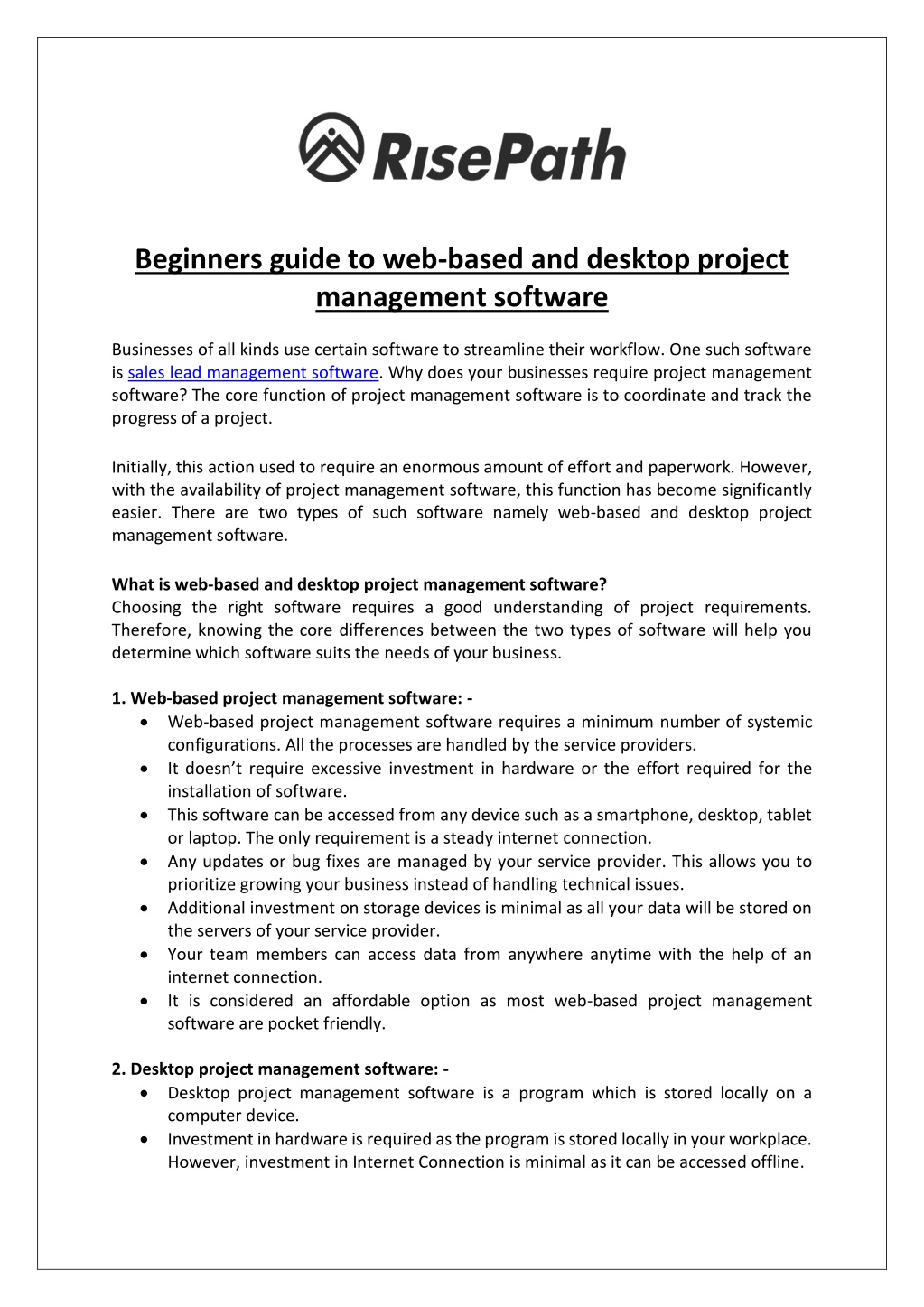 PPT - Beginners guide to web-based and desktop project management ...