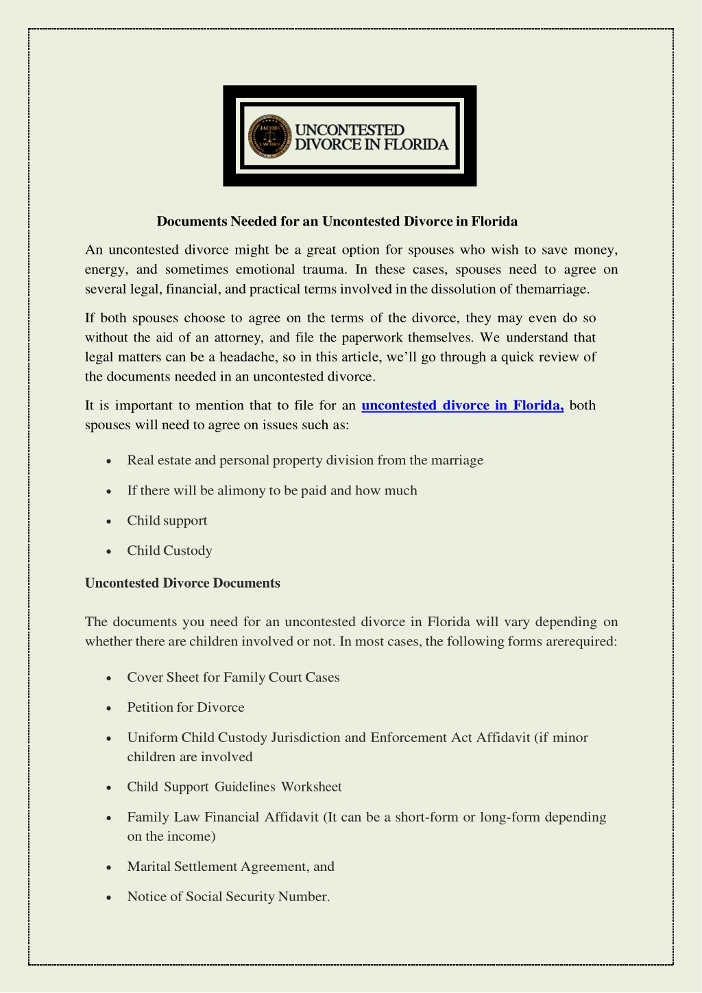 PPT - Documents Needed for Uncontested Divorce PowerPoint Presentation ...