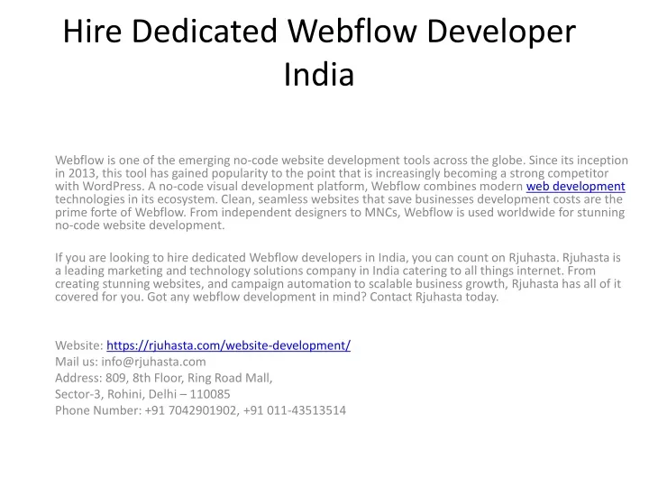PPT - Hire Dedicated Webflow Developer India PowerPoint Presentation ... PPT - Hire Dedicated Webflow Developer India PowerPoint Presentation ...