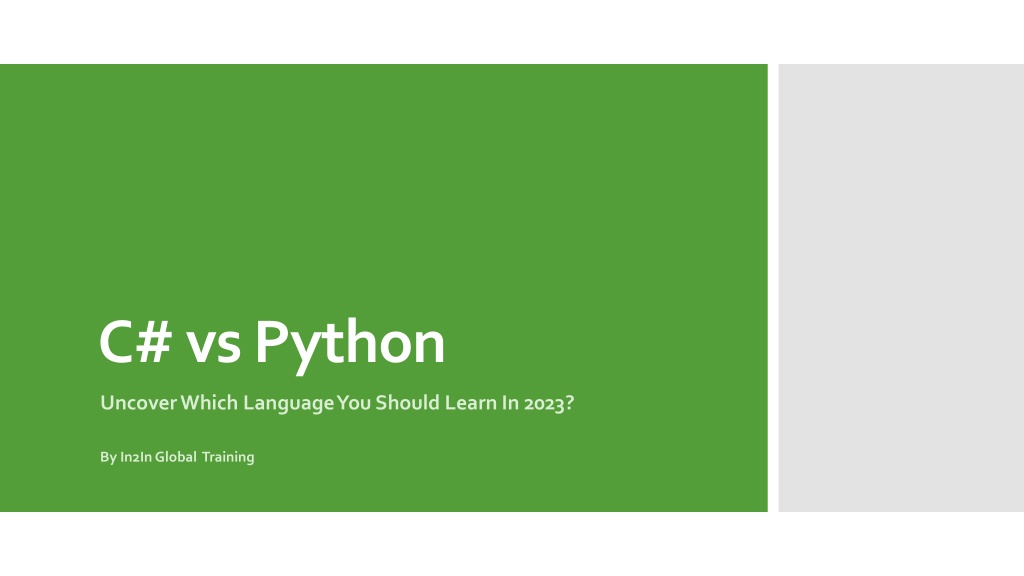 PPT - C# vs Python: Uncover Which Language You Should Learn In 2023 ...