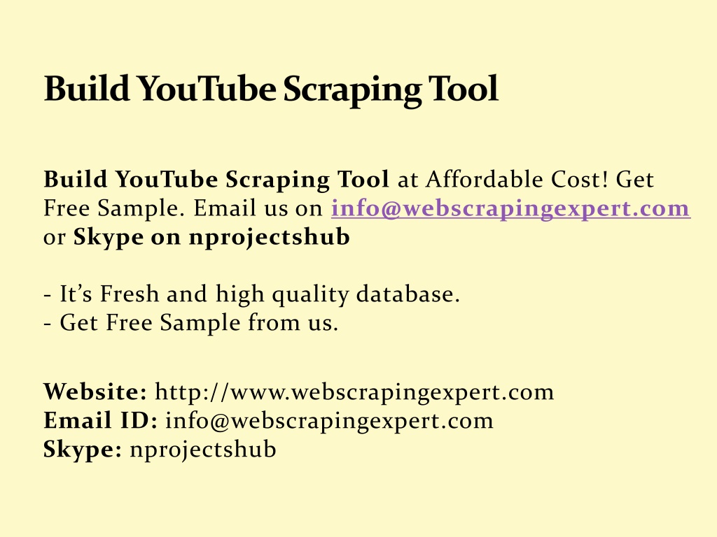 PPT - Build YouTube Scraping Tool PowerPoint Presentation, free ...