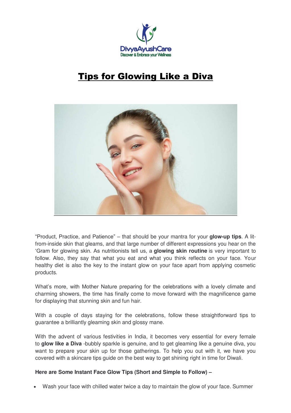 PPT - Tips for Glowing Like a Diva PowerPoint Presentation, free download - ID:11932028