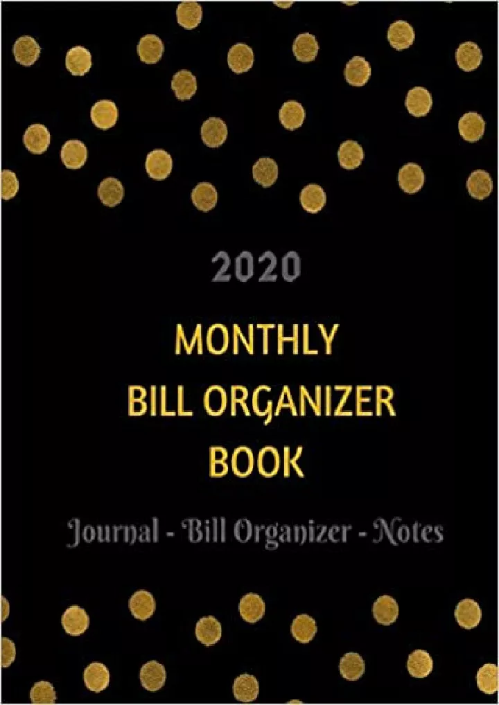 PPT - 2020 Monthly Bill Organizer Book Monthly Bill Organizer and ...