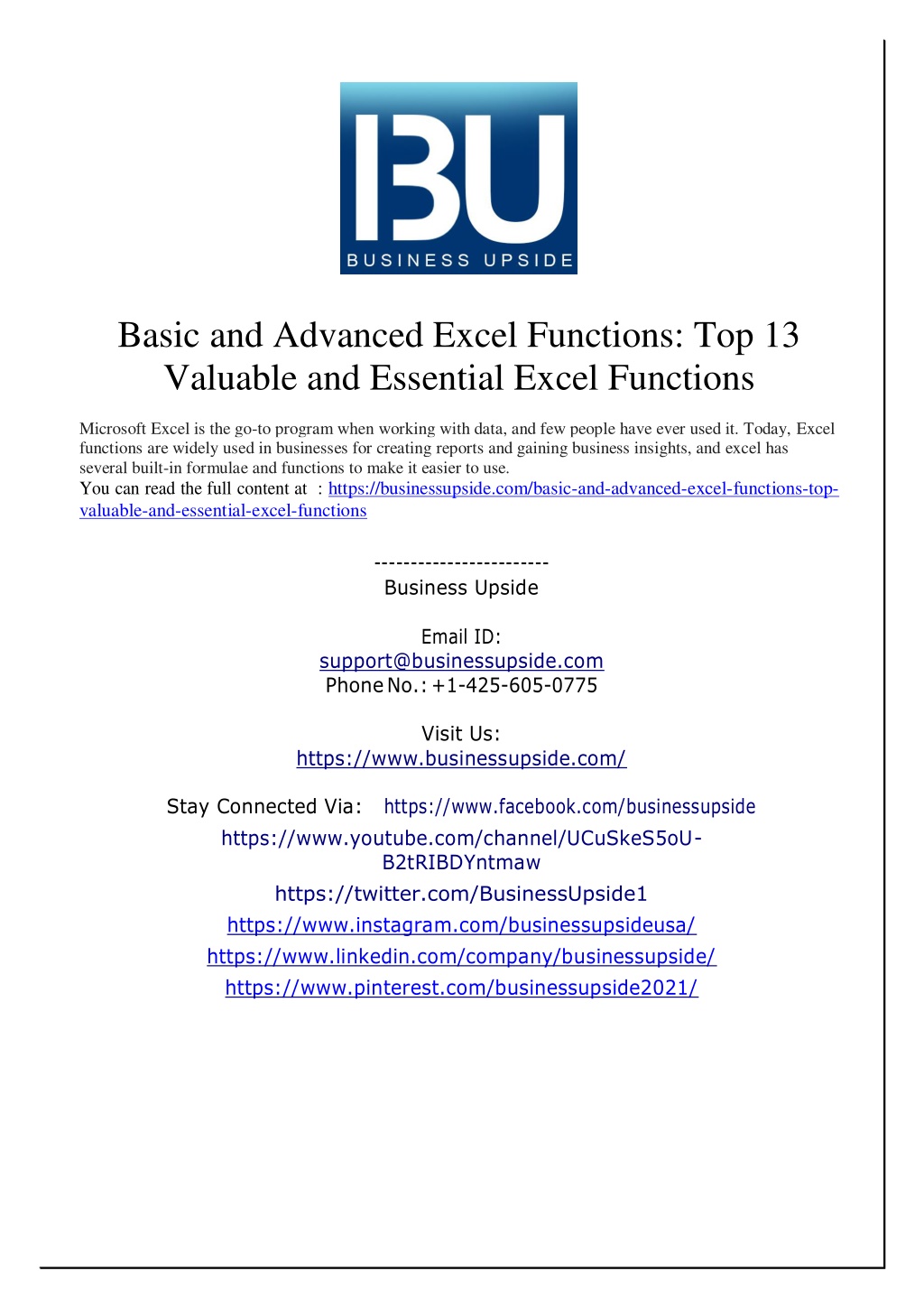PPT - Basic and Advanced Excel Functions Top 13 Valuable and Essential Excel Functions ...