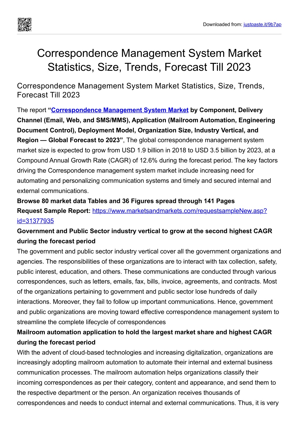 PPT - Correspondence Management System Market Statistics, Size, Trends ...