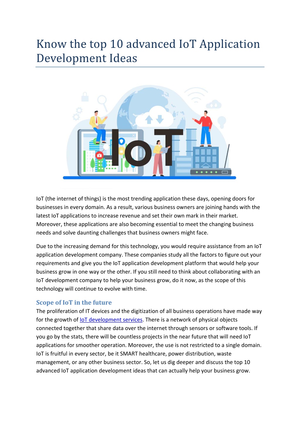 PPT - Know the top 10 advanced IoT Application Development Ideas ...