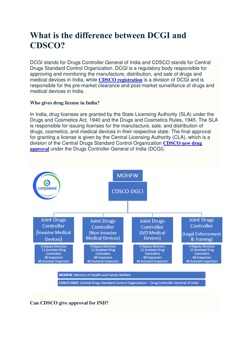 PPT - What is the difference between DCGI and CDSCO PowerPoint ...