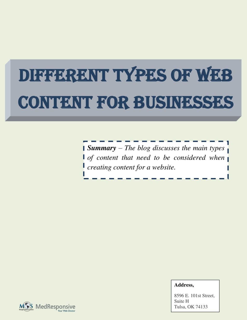 PPT - Different Types of Web Content for Businesses PowerPoint ...