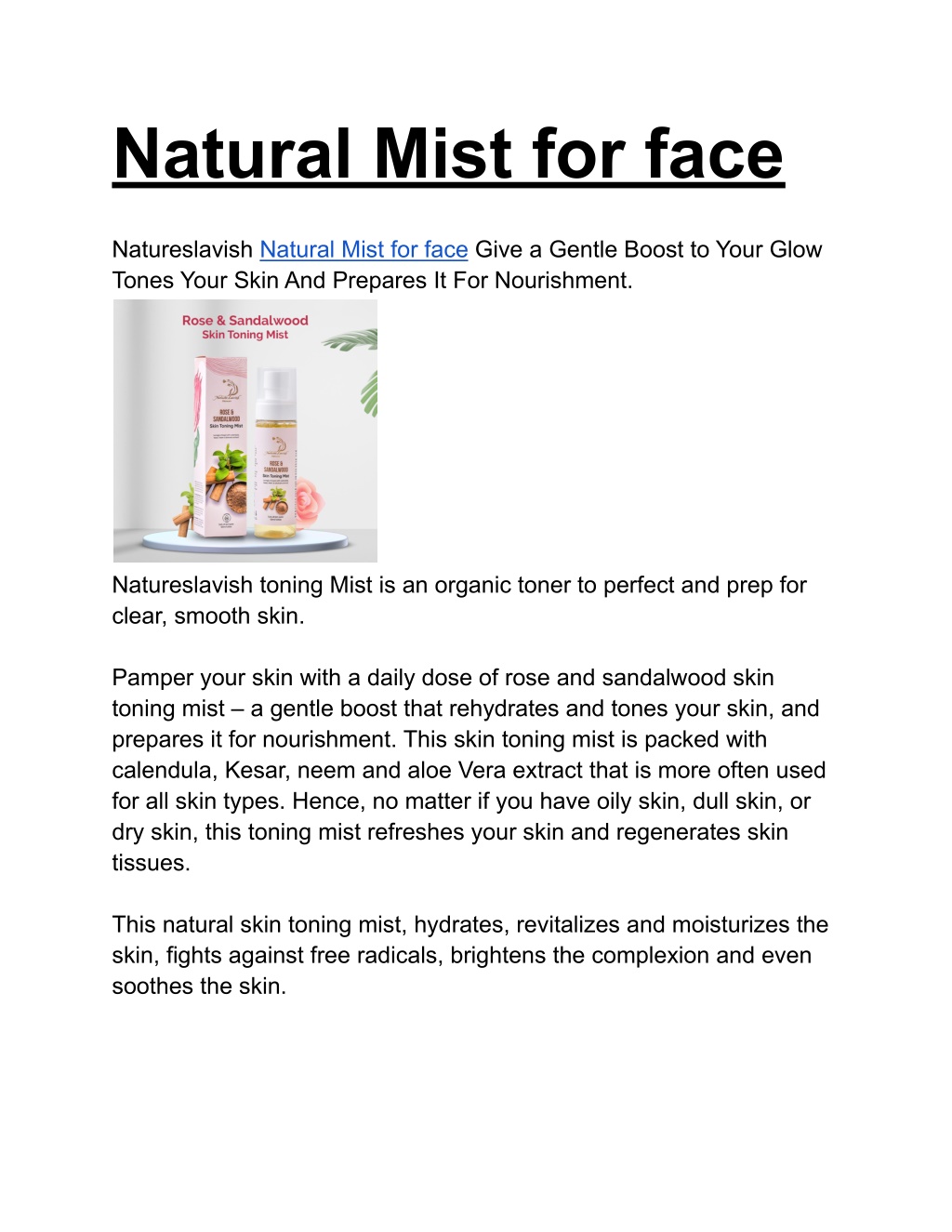 PPT - Natural Mist for face PowerPoint Presentation, free download - ID ...