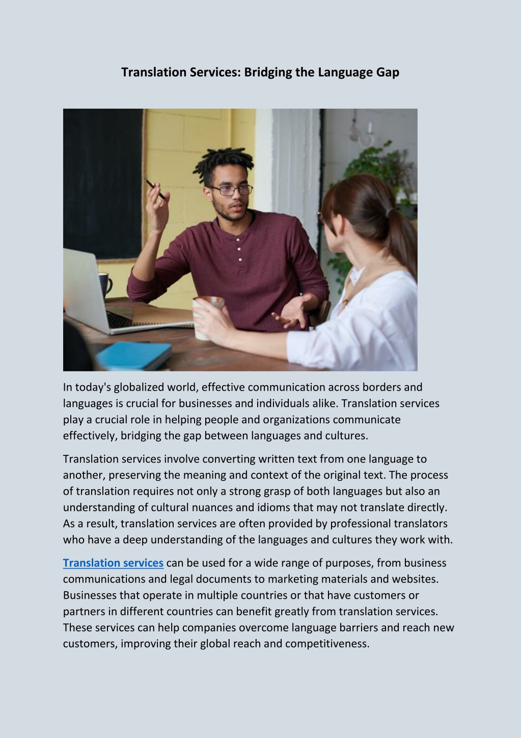 PPT - Translation Service Bridging the Language Gap PowerPoint ...