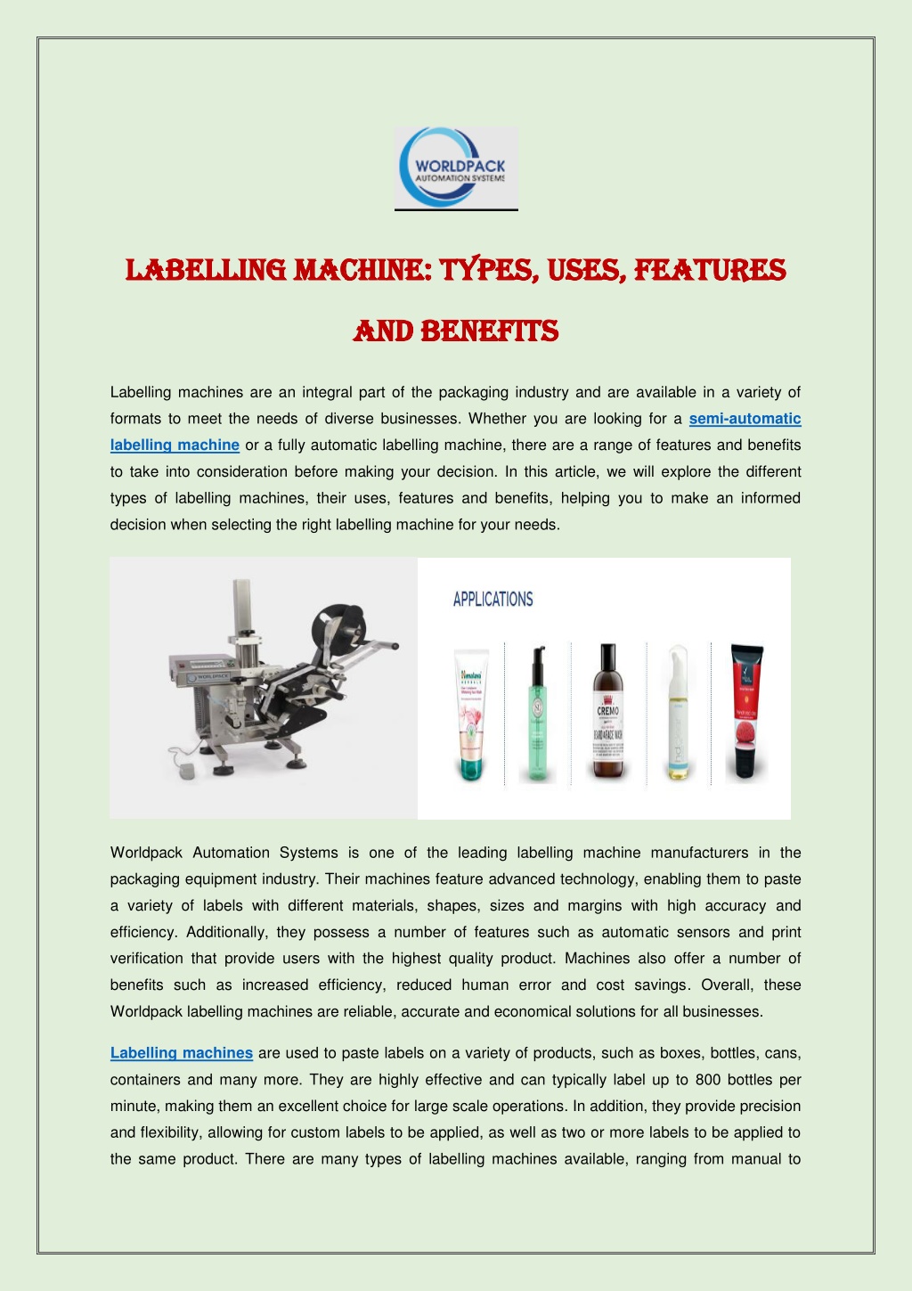 PPT - Labelling Machine - Types, Uses, Features and Benefits PowerPoint ...