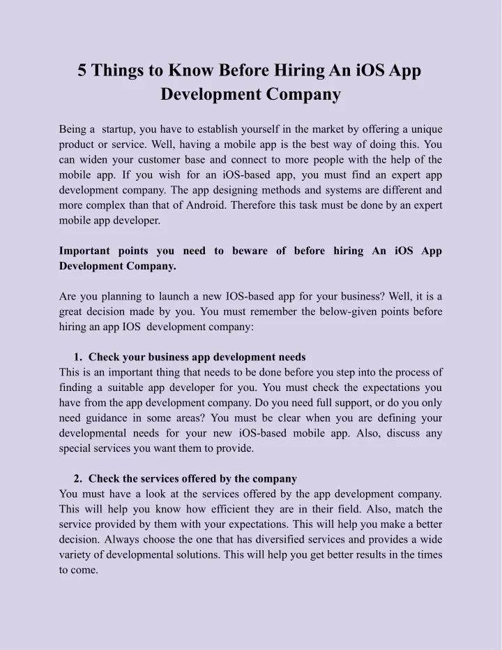 PPT - 5 Things to Know Before Hiring An iOS App Development Company PowerPoint Presentation - ID ...