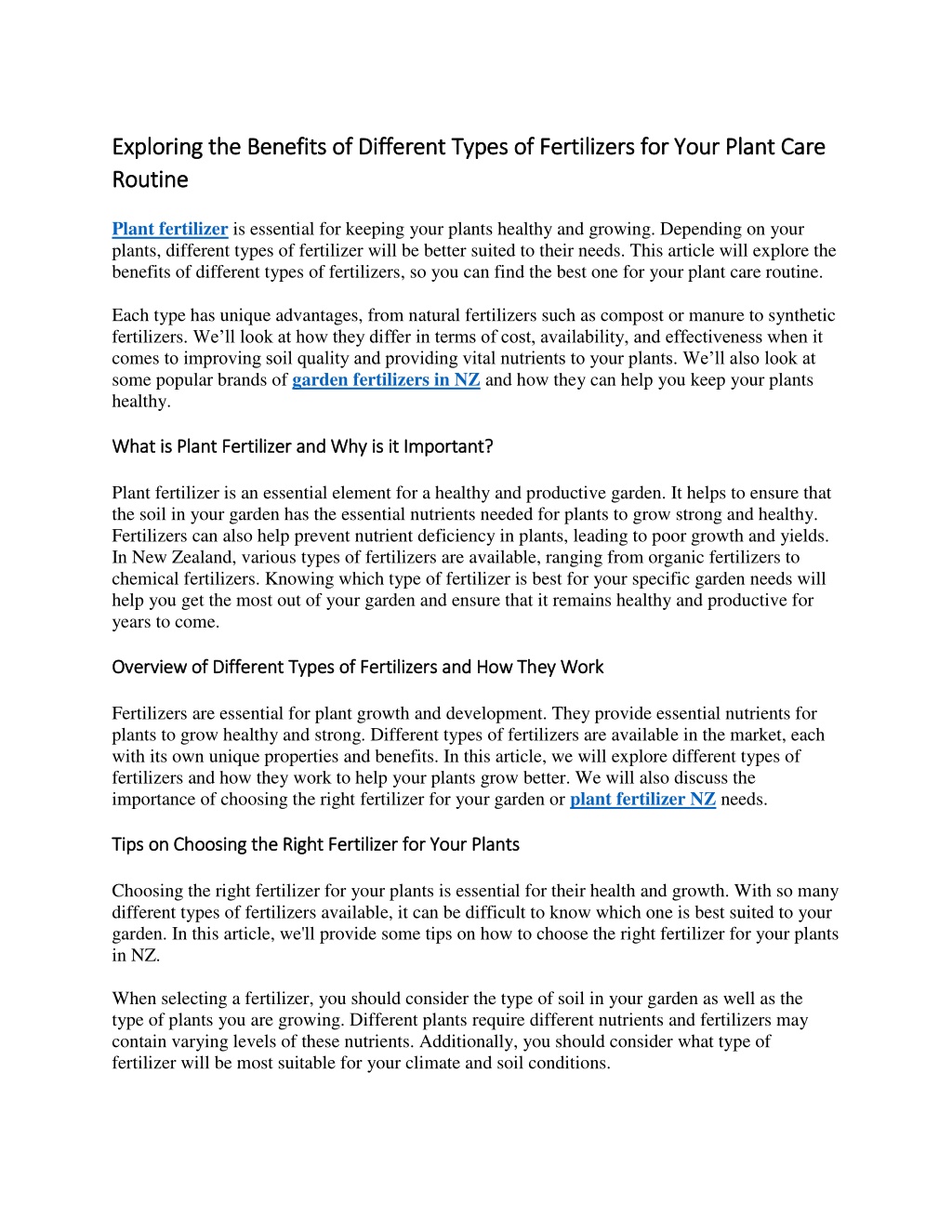 PPT - Exploring the Benefits of Different Types of Fertilizers for Your ...