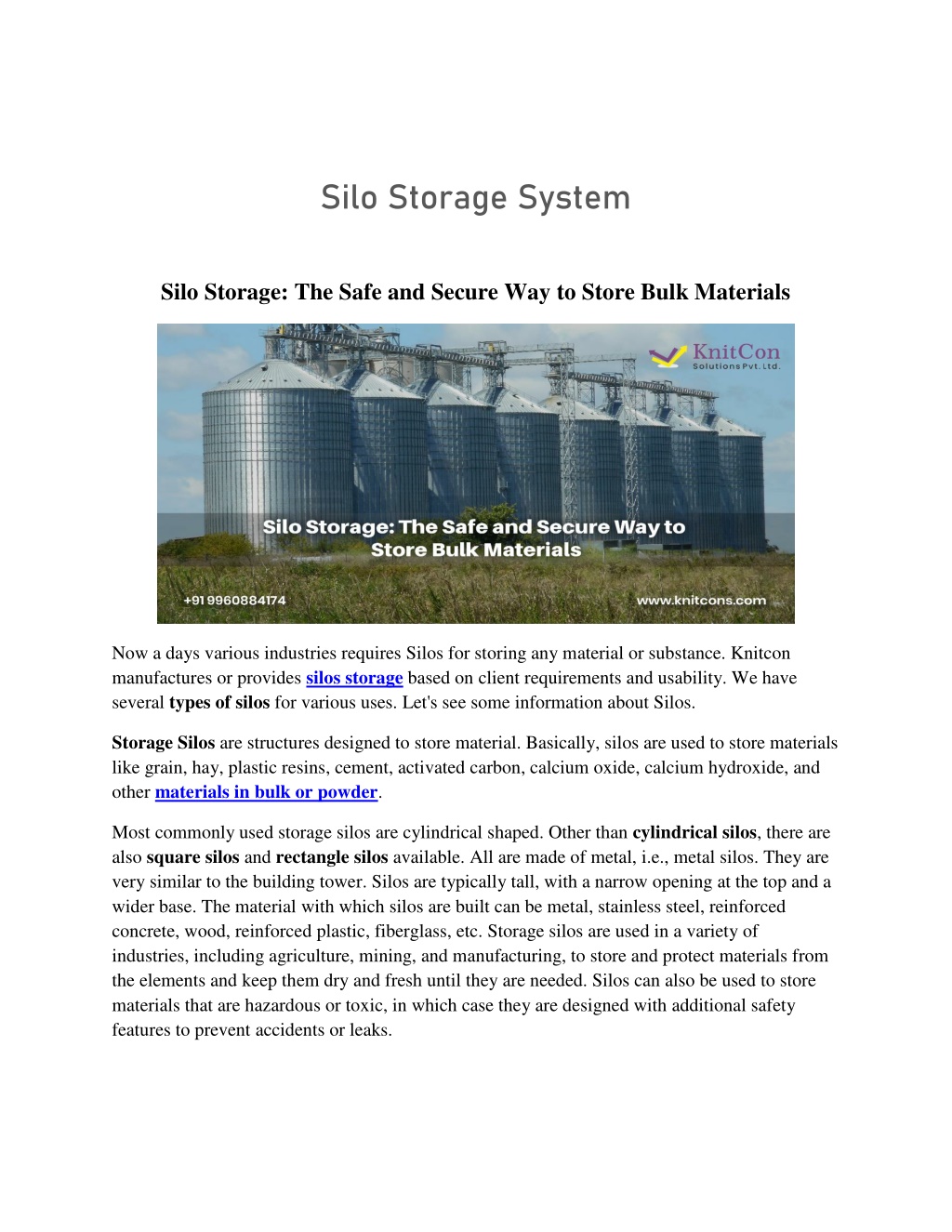 PPT - Silo Storage System PowerPoint Presentation, free download - ID ...