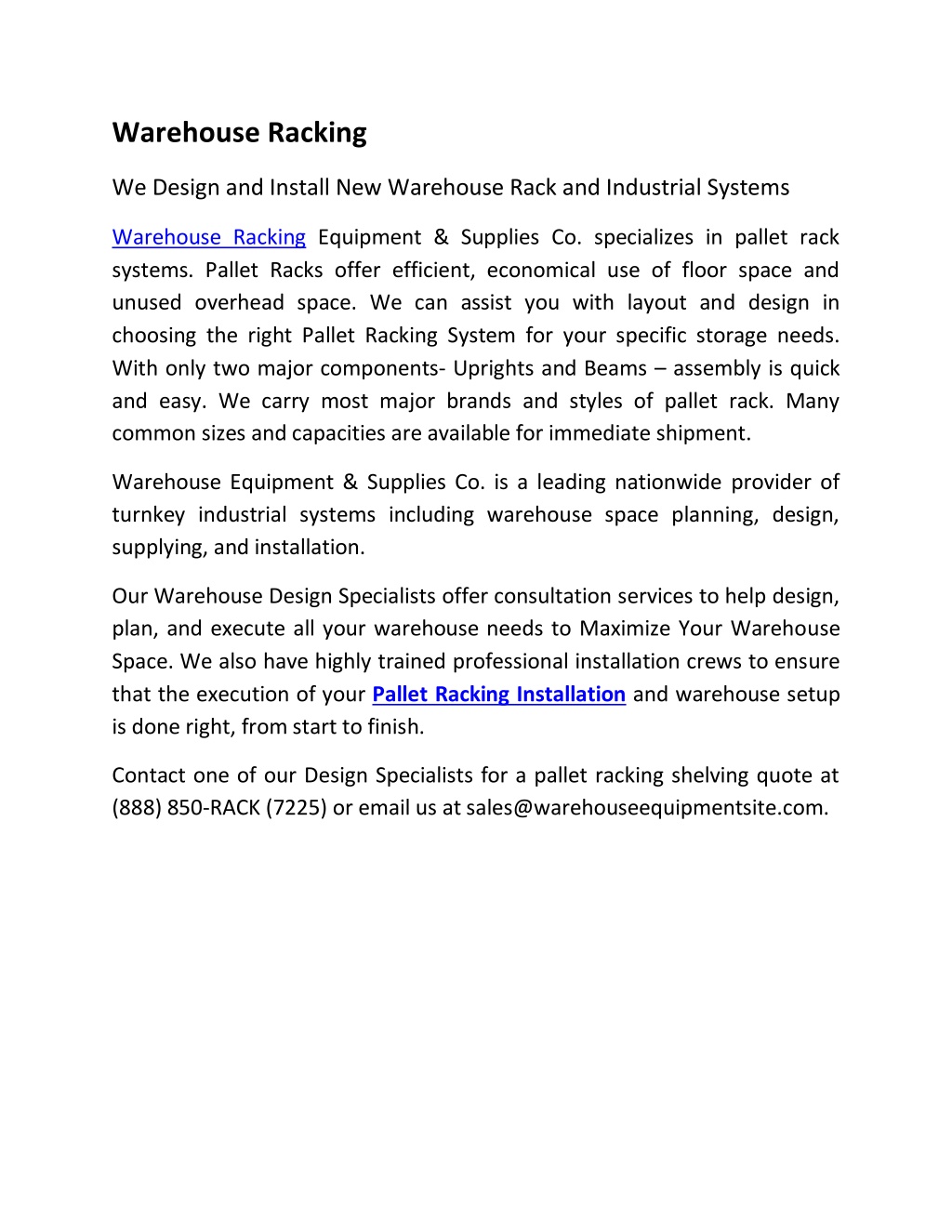 PPT - Warehouse Racking PDF PowerPoint Presentation, free download - ID:11958751