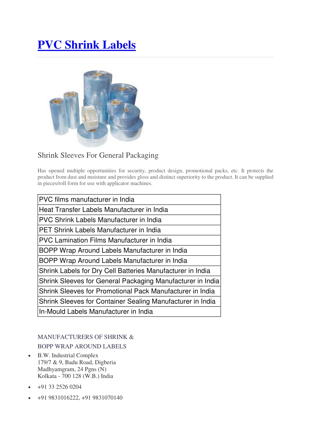 PPT - PVC Shrink Labels PowerPoint Presentation, free download - ID ...