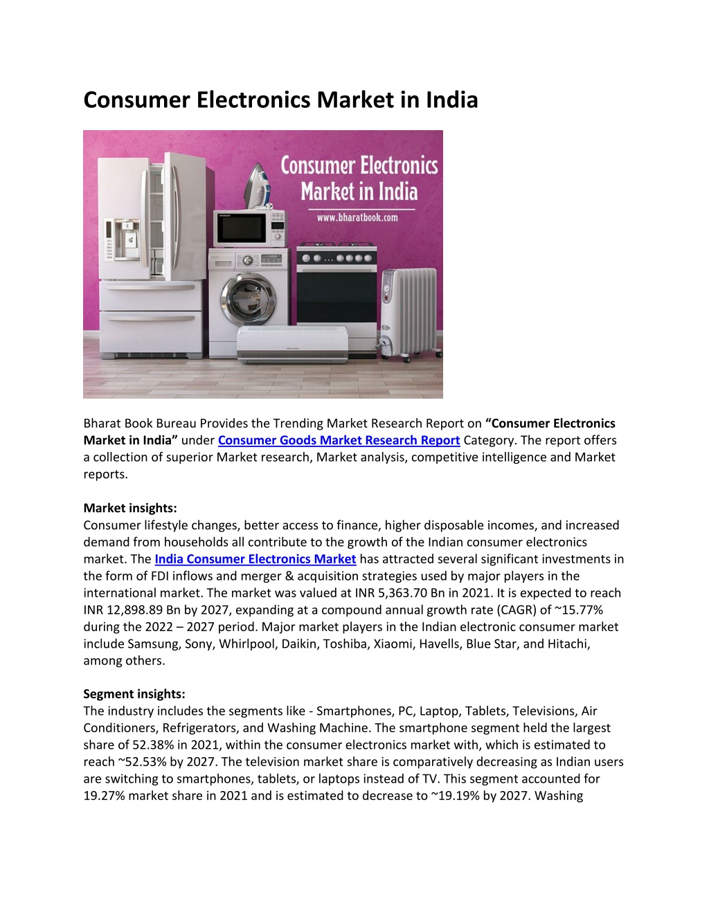 PPT - Consumer Electronics Market in India PowerPoint Presentation ...