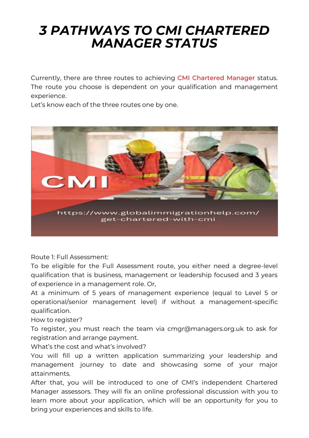 PPT - 3 Pathways To CMI Chartered Manager Status PowerPoint Presentation - ID:11959542
