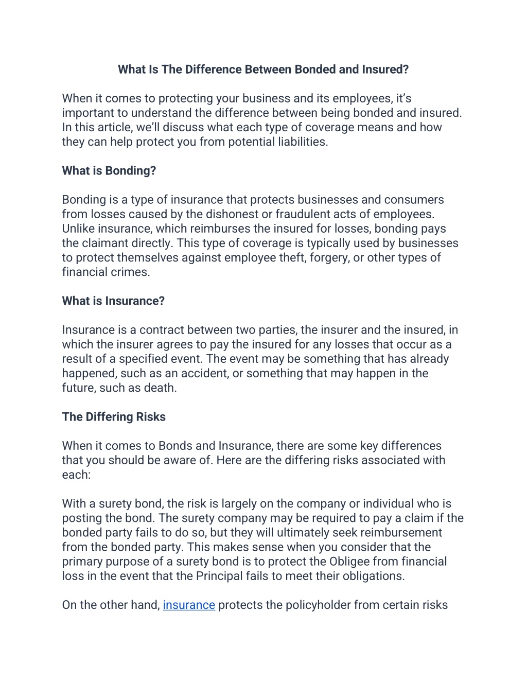 PPT - What Is The Difference Between Bonded and Insured_ (1) PowerPoint Presentation - ID:11960331