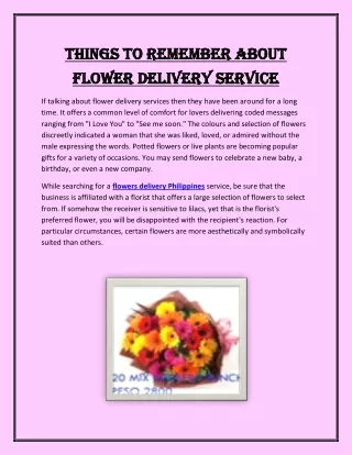 PPT - Things to Remember About Flower Delivery Service PowerPoint ...