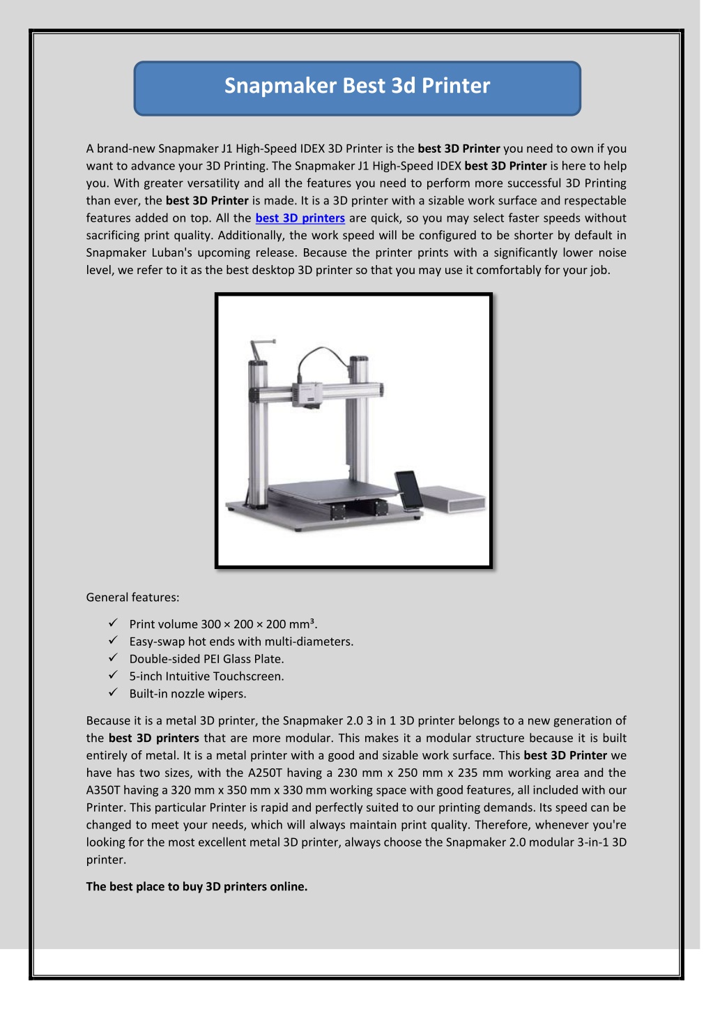 PPT - Snapmaker Best 3d Printer PowerPoint Presentation, free download - ID:11962372